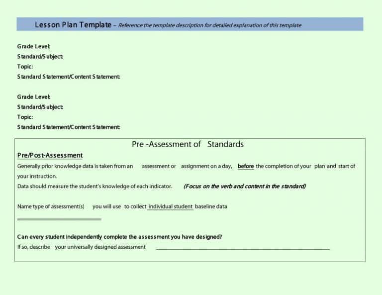 5 Free Lesson Plan Templates - Excel PDF Formats